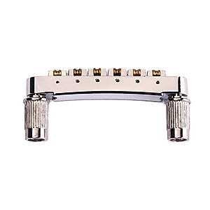 Chrome Roller Saddle Tailpiece Chrome for LP SG Style Electric Guitar Replacement Parts (Silver)