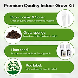 Ahopegarden 167 Pcs Seed Kit for Aerogarden for Gardencube Hydroponics Growing System, Grow Kit for Indoor Garden with 40 Grow Sponges, 40 Grow Baskets, 40 Covers, 40 Labels, 6 A&B Plant Food
