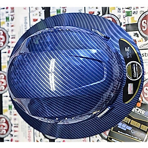 HDPE Hydro Dipped Blue/Silver Full Brim Hard Hat with Fas-trac Suspension