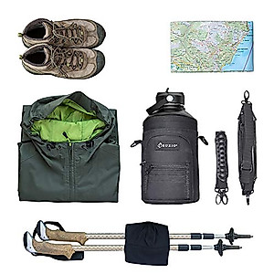 BUZIO Water Bottle Holder Carrying Pouch for 64 oz Bottles - Carry, Protect and Insulate Your Flask with This Military Grade Carrier an Adjustable Padded Shoulder Strap