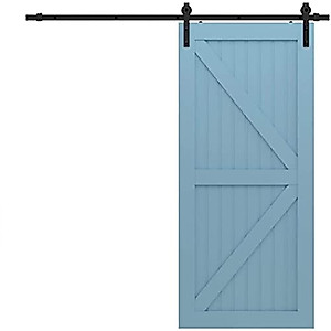 6/6.6ft Sliding Barn Door Hardware Kit Mechanism Antique Upgraded Version Quality Carbon Steel Fit 45"-48" Panel Interior Doors (Color : Black, Size : 6FT(183CM)) (Black 6.6FT(200CM))