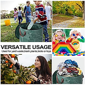 Pilntons 2 Pack 30 Gallon Garden Composting Bags Reusable Lawn Leaf Bags Heavy Duty Yard Waste Bags with Zipper Lid and Handles Compost Bins Outdoor Container for Clean Up Debris Grass Clippings