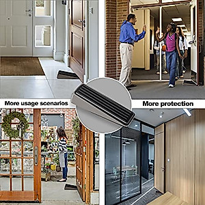 Vncczi Door Stoppers, 2 Pack Heavy Duty Door Stop Wedge Suits All Floors, Strong Metal Door Stoppers for Bottom of Door. (2, Frosted Black)