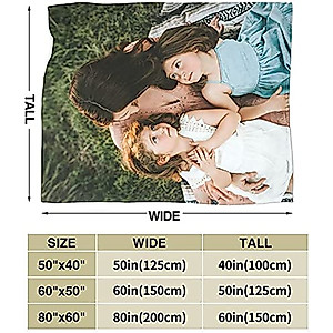 RAVANJA Custom Blanket with Photo Blanket Customized Picture Personalized Blanket Customize Image Blanket - Dog Memorial Blanket Birthday Gifts (1 Photos Collage, 60x50 inch)