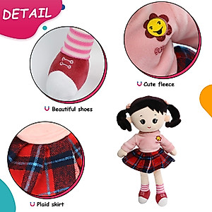 SpecialYou 13.5'' Soft Girl Doll with Cute Tracksuits Stuffed Plush Toy Snuggle Buddy Bedtime Friends Gift for Kids Boys Girls on Christmas Halloween Birthday