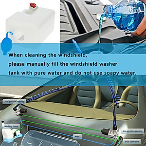 Universal Windshield Washer Reservoir Tank Kit,12V Windshield Washer Bottle with Wiper Pump,Washer Nozzle & Button Switch,OEM#160186 Washer Fluid Reservoir Kit Fit for Car UTV ATV Boat