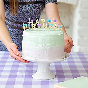 Talking Tables Happy Birthday Candles Cake Topper, Wax Height 2cm, 0.8", Gold And Pastel colors