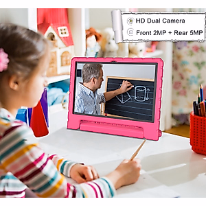 NOBKLEN Kids Tablet 10 Inch with Android 13, 4GB RAM 64GB Storage, Parental Controls, Educational Apps, Dual Camera, WiFi 6, 8000mAh Battery, Kid-Proof Case