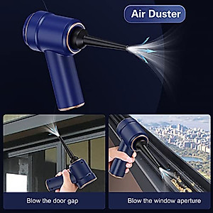 YKSINX Handheld Vacuum Cordless, Car Vacuum Cleaner, USB Rechargeable Portable Mini Vacuum with Suck and Blow 2 in 1（Blue）