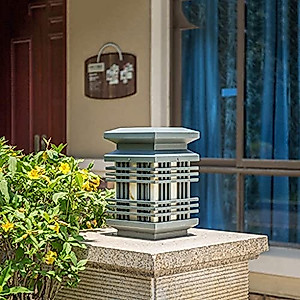 ZMY Nordic Simple Creative Pillar Lamp Wrought Iron Home Garden Column Lamp LED Waterproof Lawn Pole Lantern Park Patio Courtyard Villa Decor Pathway Illumination E27 Edison