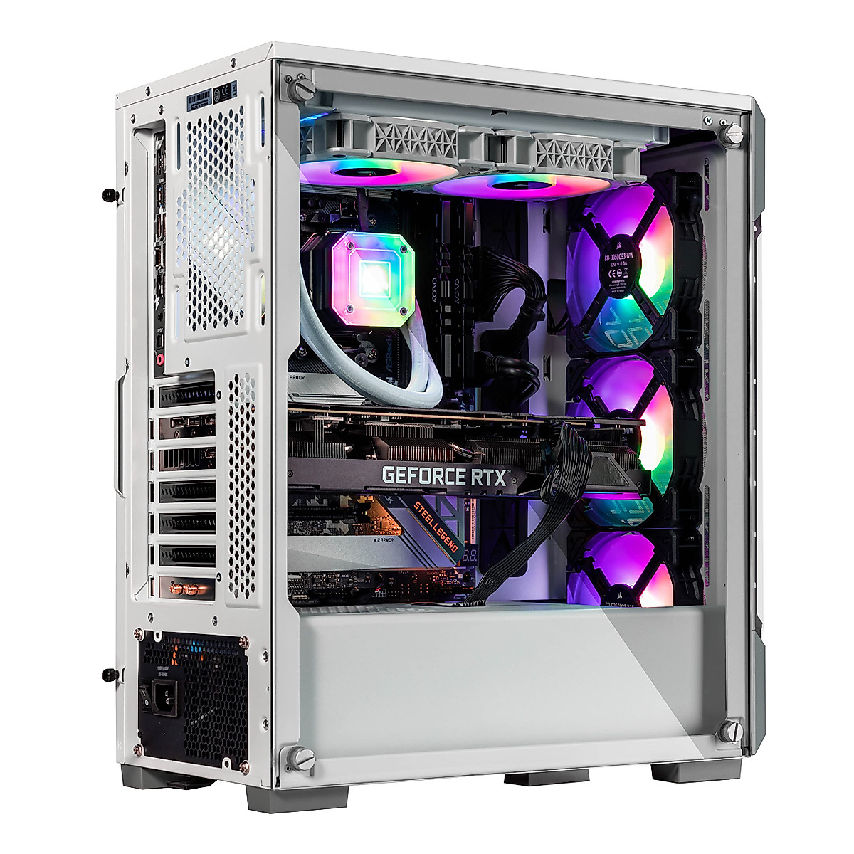 Velztorm White Ferrux Custom Built Gaming Desktop Liquid-Cooled (AMD Ryzen 9-5900X 12-Core, GeForce RTX 3070 8GB, 16GB DDR4, 1TB PCIe SSD, 240mm AIO, RGB Fans, 750W PSU, Win 10 Home)