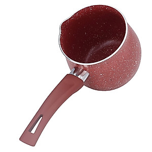 ZJchao Non Stick Milk Pan,Single Handle Coffee Warmer Boiling Pot Mini Milk Pan Aluminum Alloy Non Stick Anti Scalding for Cooking (Red)