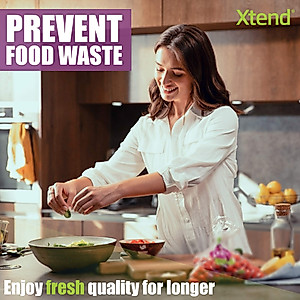 Xtend Fresh Produce Bags for Fridge Storage, 10 Reusable Bags (Medium size 0.5 gallon), Science Based Technology Keeps Fruits, Vegetables, & Herbs Fresh Longer