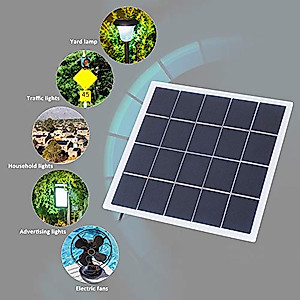 Filmena Romantic PresentSolar Panel Solar, Solar Panel Module 4W 5V Portable Outdoor Solar Battery Panel, 3.7V Battery Garden Light Solar Laminated Board, for Exploring Outdoor Camping