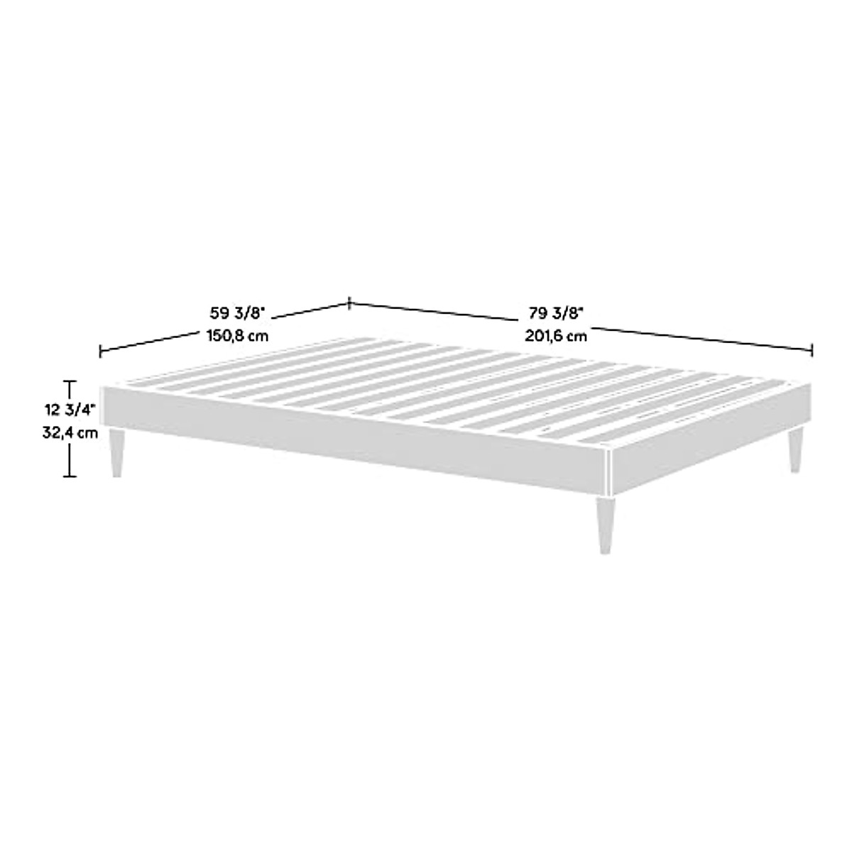 Sauder Cannery Bridge Round Leg Queen Platform Bed, Sindoori Mango Finish