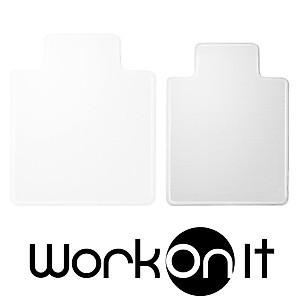 WorkOnIt 45" x 53" Office Desk Chair Floor Mat with Lip for Hardwood Floors, Clear