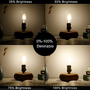 LiteHistory E26 Edison Bulb 6W Equivalent E26 LED Bulb 60 Watt Dimmable Neutral White 4000K E26 Light Bulb AC120V 600lm Tubular T14 T45 LED Bulb for Pendant,Sputnik,Vanity,Chandeliers Pack of 6