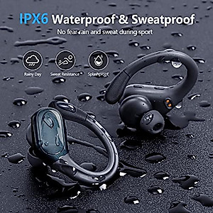 Joobesthy Wireless Earbuds Bluetooth Headphones, 75Hrs Playtime Sport Earphones with Wireless Charging Case & LED Digital Display IPX6 Waterproof Earphones with Earhooks HiFi Sound for Working and Gym