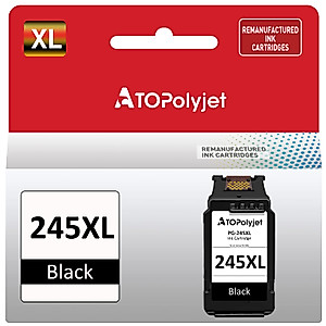 ATOPolyjet Remanufactured 245XL Ink Cartridge Replacement for Canon PG-245 PG-245XL 245 XL PG-243 243 Black Fit Pixma MX490 TR4520 MG2522 MG2525 MG2922 MG3022 MG2920 MG2420 iP2820 TS202 TS3322 Printer