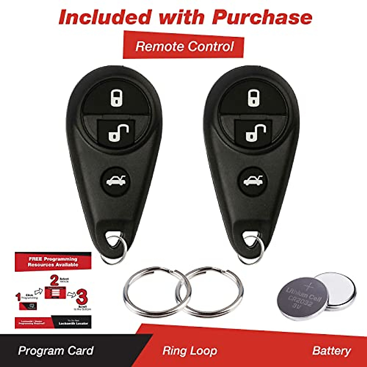KeylessOption Keyless Entry Remote Car Key Fob for Subaru Forester Outback Legacy Impreza WRX CWTWB1U819 (Pack of 2)