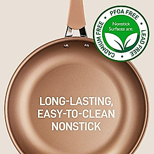 NutriChef 20-Piece Nonstick Kitchen Cookware Set - PTFE/PFOA/PFOS-Free Heat Resistant Kitchen Ware Pots Baking Pan Set w/Saucepan, Frying Pans, Cooking Pots, Oven Pot, Lids, Matt Gold NutriChef