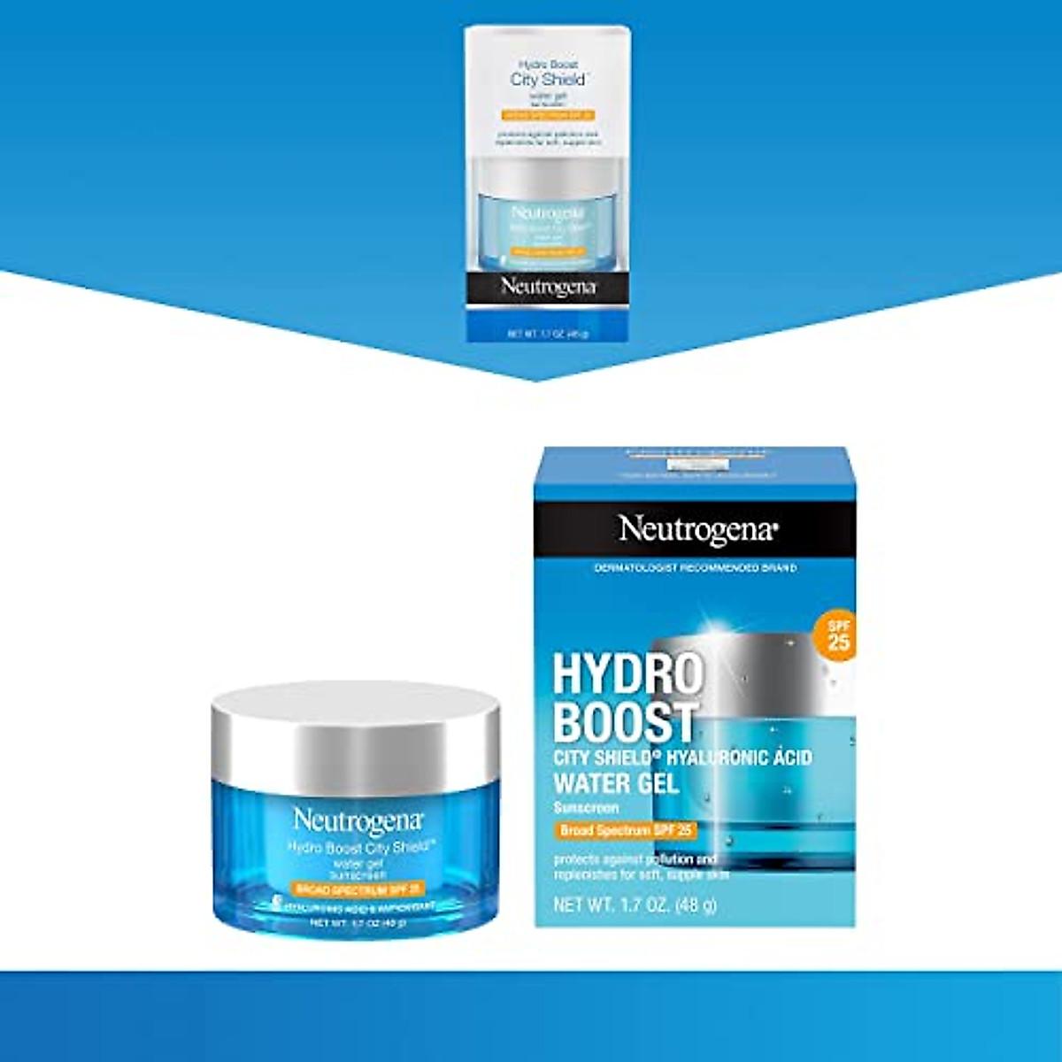 Neutrogena Hydro Boost Face Moisturizer with SPF 25, Hydrating Facial Sunscreen, Oil-Free and Non-Comedogenic Water Gel Face Lotion 1.7 oz
