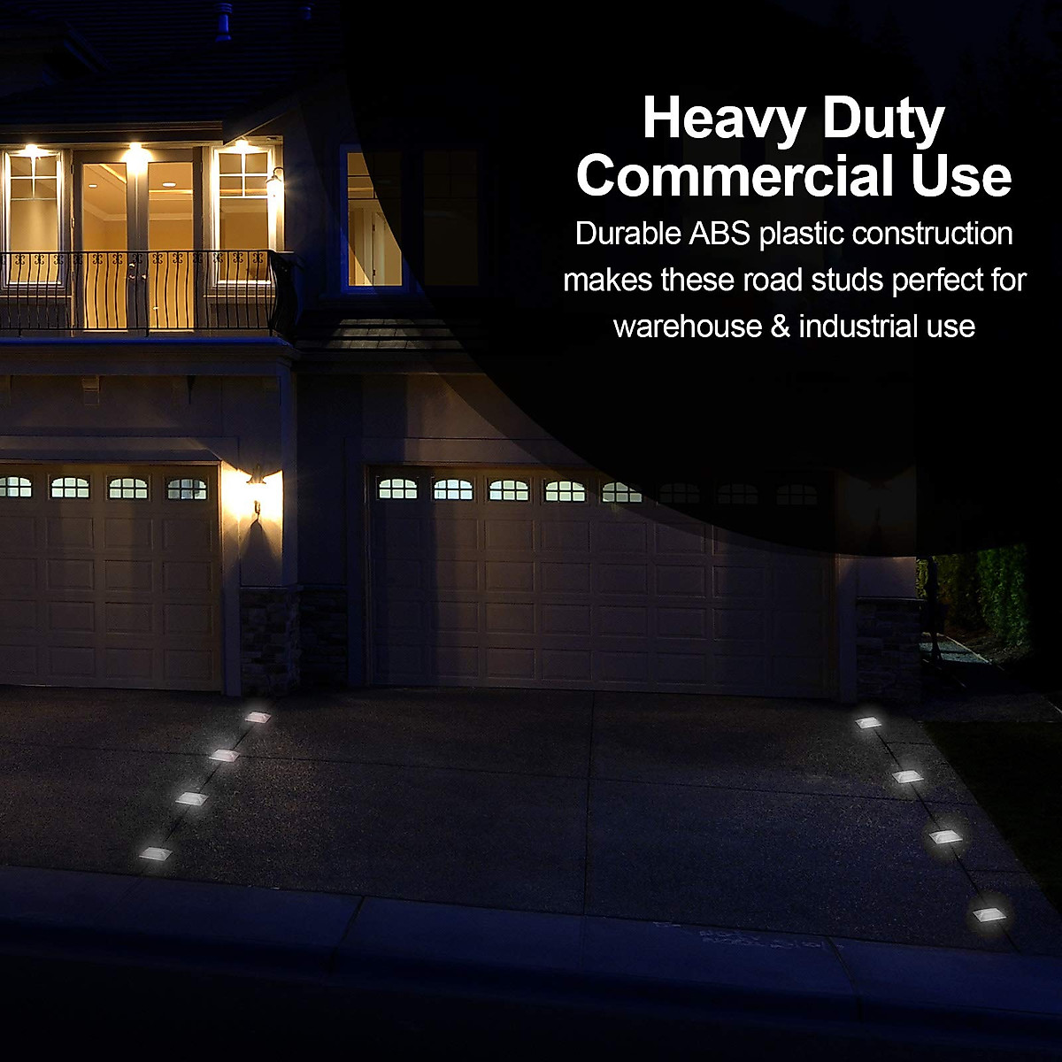 20Pack White Reflective Road Driveway Marker 3-3/4”x 3-3/4”Street Pavement & Asphalt Stud Markers, Great Reflecting for Speed Bumps, Sidewalks, Pedestrian Crossings, Freeways, Driveways