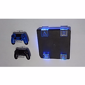 WALL MOUNT FOR PS4 PLAYSTATION 4 WITH MULTICOLOR LED LIGHTING KIT + 2 CONTROL MOUNT (PS4 (FAT))