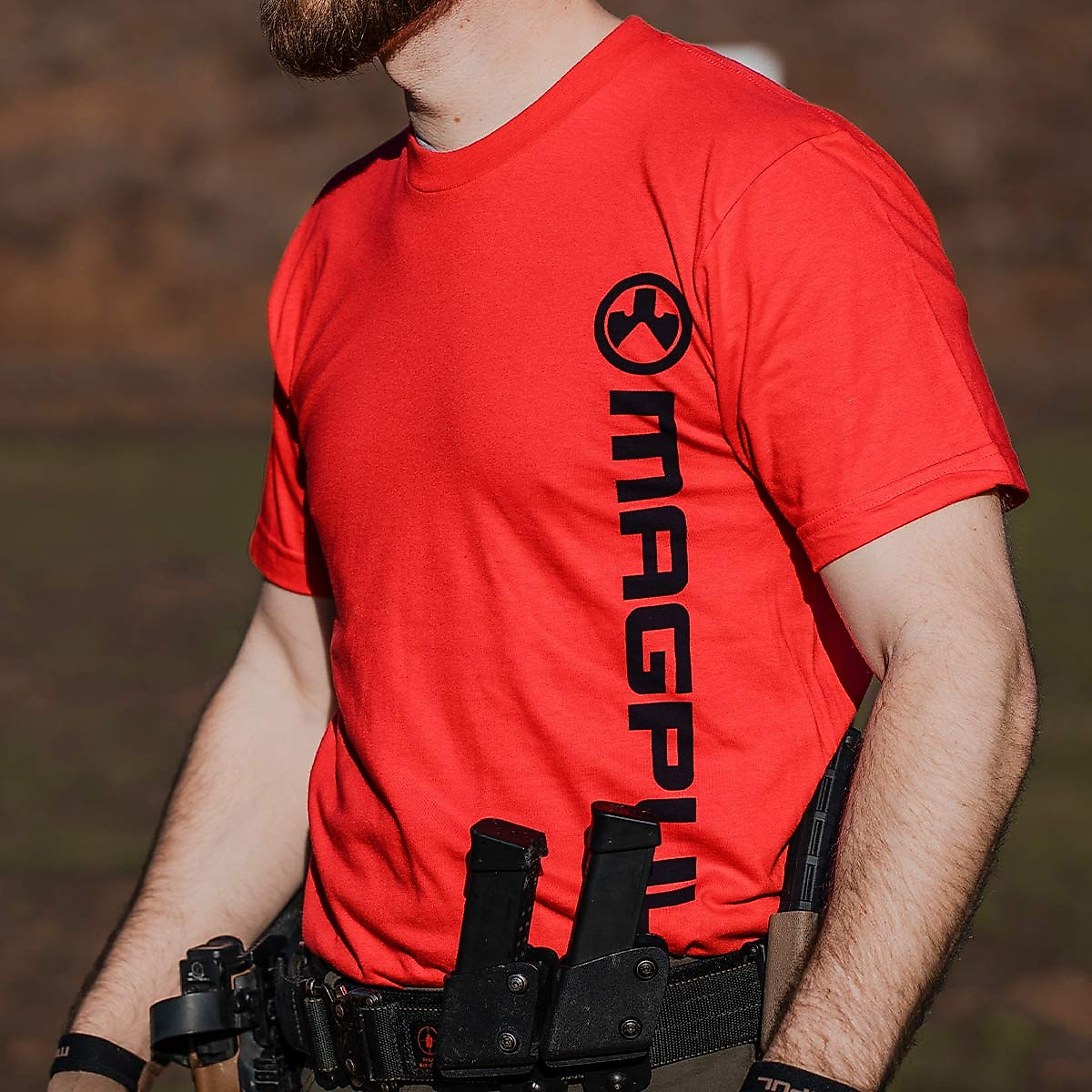 Magpul mens Crew Neck Short Sleeve T-shirt for Men Vert Logo Cotton T Shirt Navy XL, Multi, X-Large US