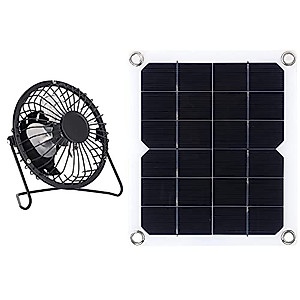 Oreilet 10W Solar Panel Powered Fan, RVs Outdoor Breeding Solar Powered Fan Ventilator, Waterproof Solar Energy Cooling Fan with 4 x Suction Cup, Photovoltaic Solar Panel for Chicken Pet House