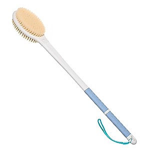 TYYIHUA 20.5" Back Bath Brush Long Handle for Shower for Elderly,Men and Women,Back Scrubbers for Use in Shower,Dual-Sided Exfoliating Dry Brush with Stiff and Soft Bristles,Shower Scrubber for Body
