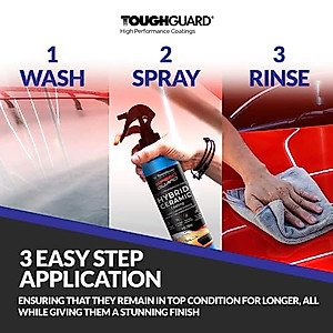 TOUGHGUARD SpeedGuard Hybrid Ceramic Coating Spray Paint Protector for Car Detail, Hydrophobic Polish Sealant, Auto Detailing Supplies Products, 8 oz, 236 ml