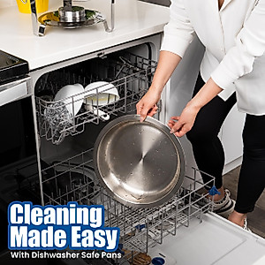 EHOMEA2Z Round Chafing Dish 5 QT Buffet Servers and Warmers, Chaffing Servers with Covers, Catering, Chafer, Folding Stand, Food Warmer for Parties Buffets (1,5 Quart)