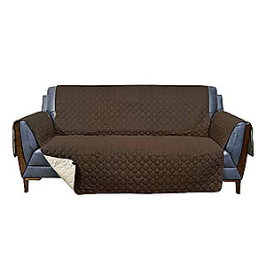 RBSC Home Sofa Slipovers Waterproof Sofa Covers for Dogs, Couch, Loveseat and Large Sofas (Brown, 68")