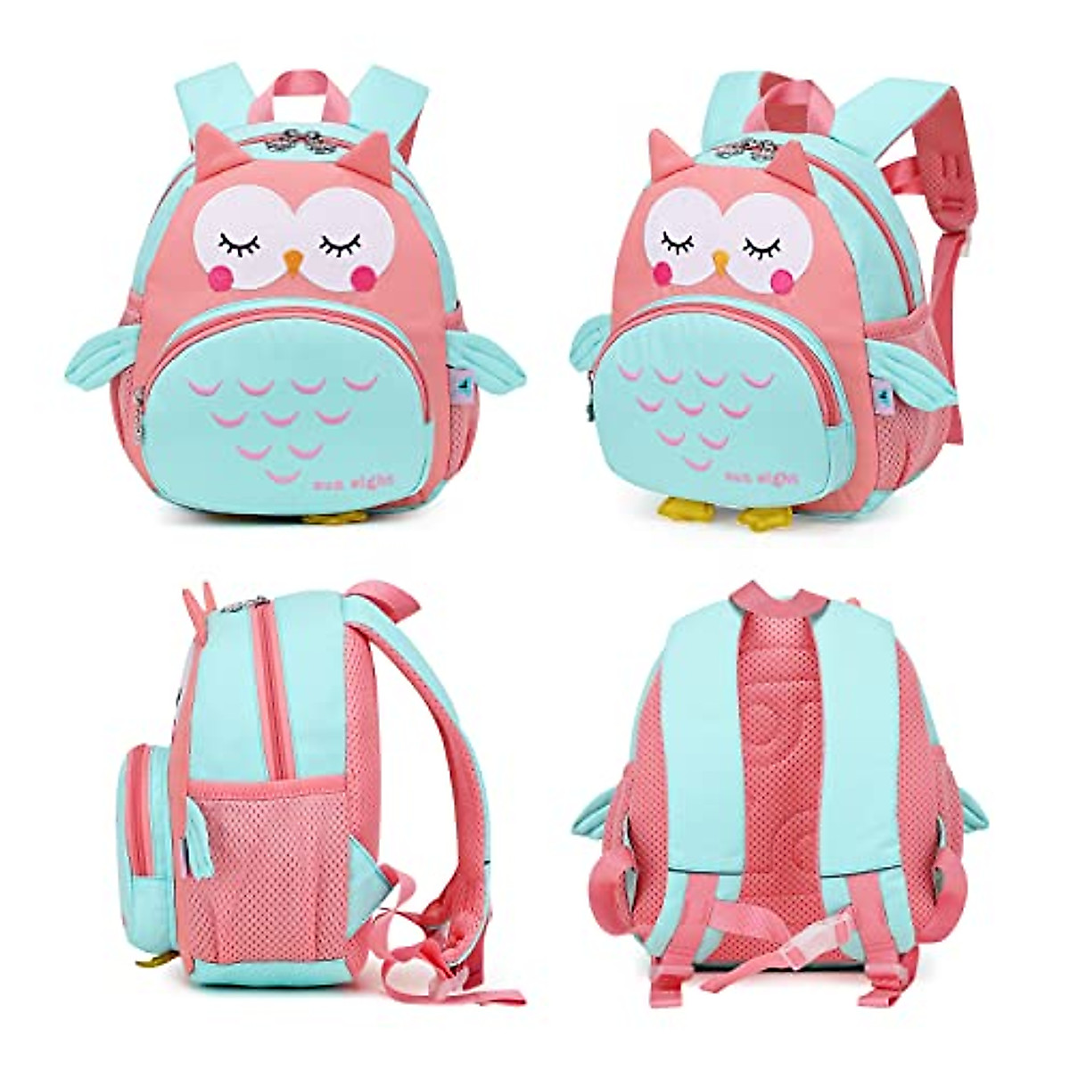 SUN EIGHT Toddler Backpack for Girls Kids Backpack Cute 3D Cartoon School Bag for Baby Girl Boy 1-5 Years（Owl