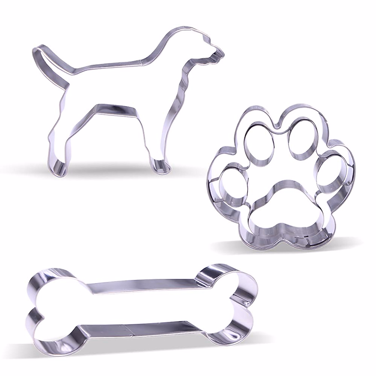 Large Dog Cookie Cutter Set – 3 Piece - Stainless Steel
