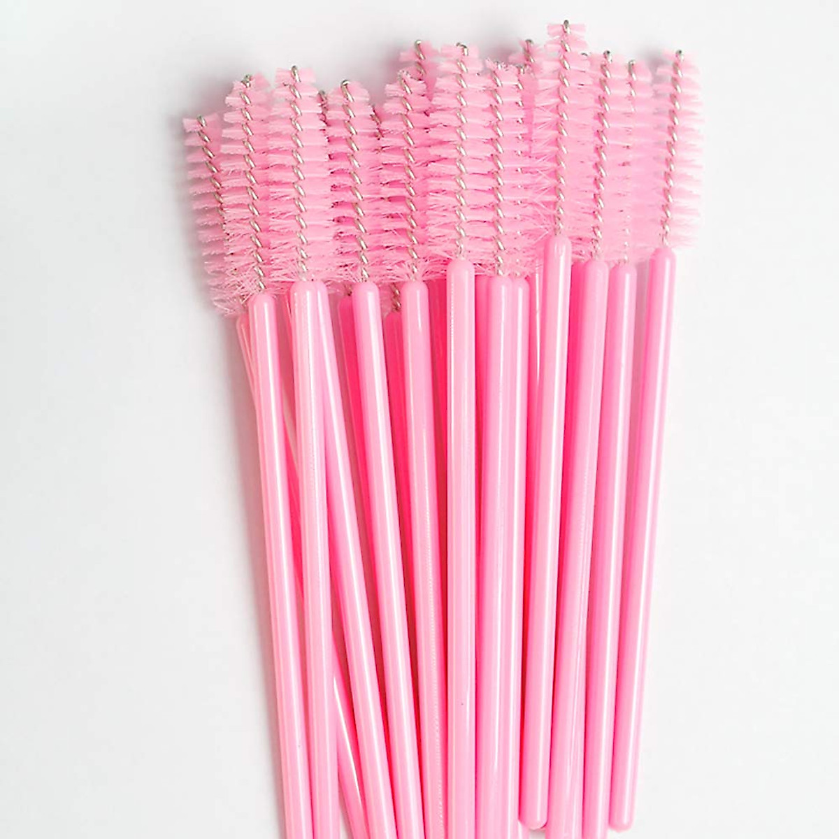 Eyelash Spoolie Brushes 100PCS Mascara Wands Eyebrow Brush Cleaner Applicator Makeup-Tools false Eyelashes Extension (Pink-100 Count)