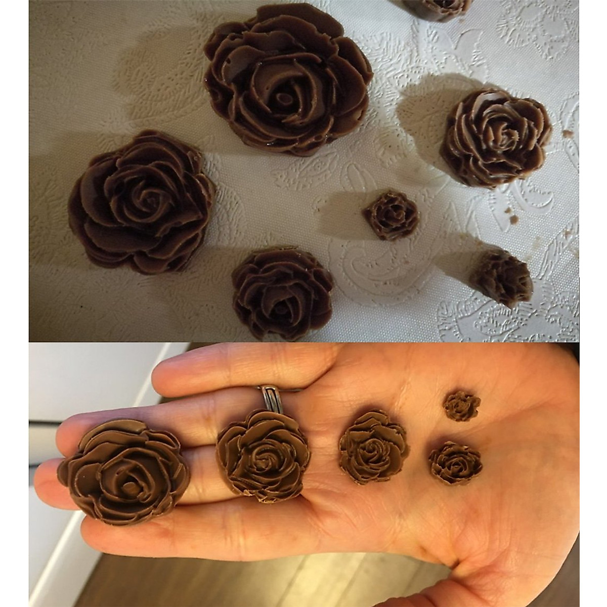 SaSa Design Rose Silicone Mold,Small Soap Clay Fimo Chocolate Sugarcraft Baking Tool DIY Cake Silicone Mold for Baby Shower Party Birthday Party Cake Decoration (Small Rose Mold)