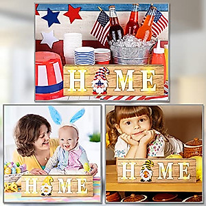 St. Patrick's Day Gnome Home Sign Interchangeable Home Sign with 8 Seasonal Magnet Rustic St. Patrick's Day Wooden Sign Table Top Shelf Decor 8 LED Lights for Holiday Farmhouse Door Welcome DIY Decor