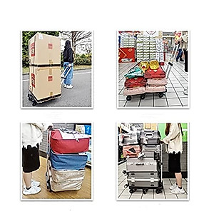 Generic Foldable Push Hand Cart Folding Platform Truck Plastic Push Cart Heavy Duty Portable Trolley with Retractable Chassis for Lage Travel Moving Office Do