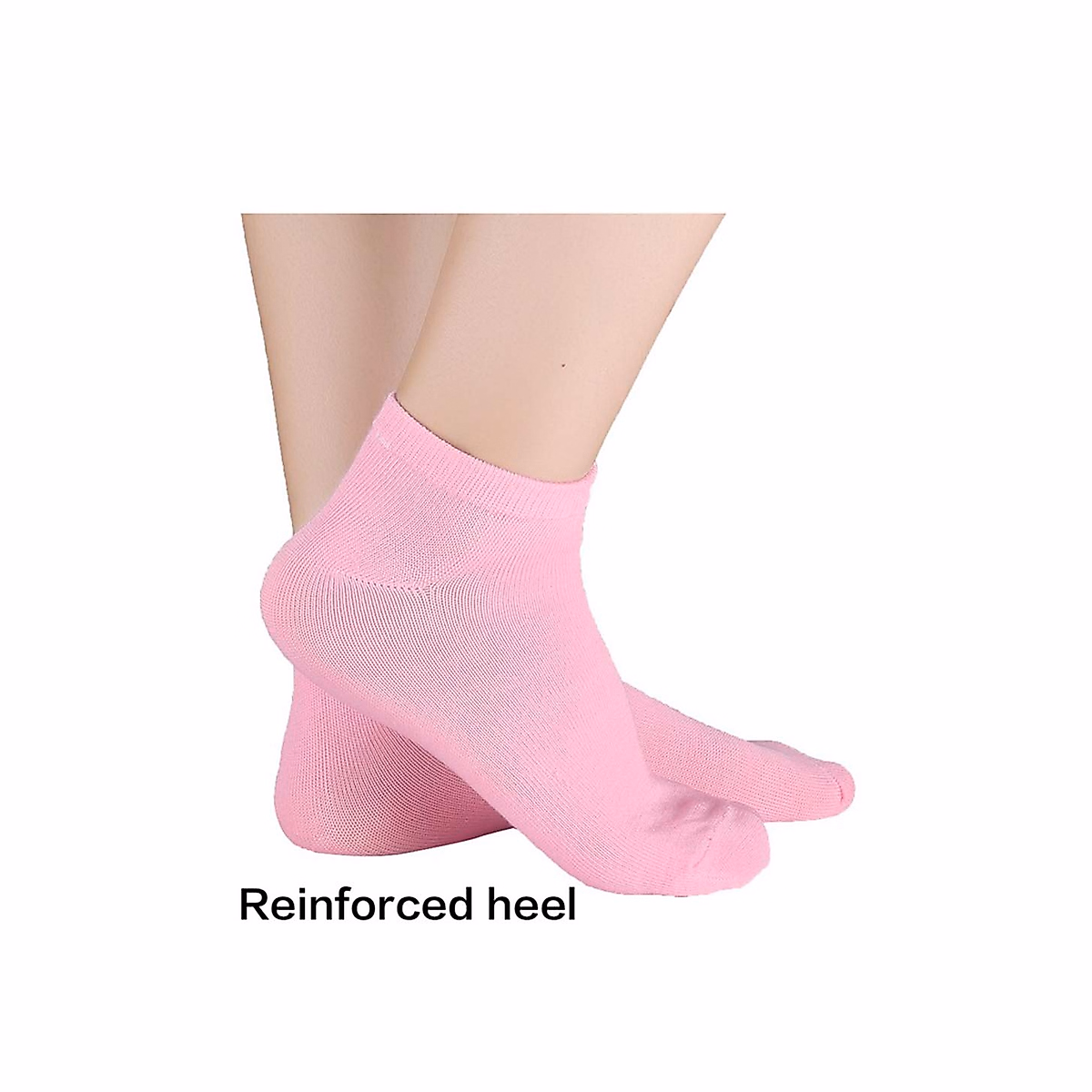 Allegra K Athletic Low Cut Ankle Socks-Stretch Cuffs Soft 10 Pairs Medium Pink