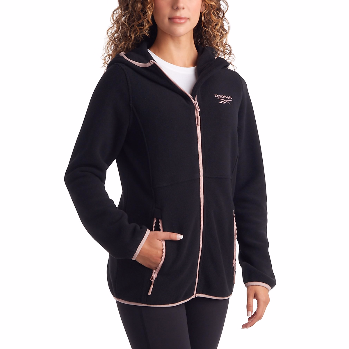 Reebok Women's Jacket - Polar Fleece Sweatshirt Jacket - Lightweight Coat for Women (S-XL), Size Small, Black