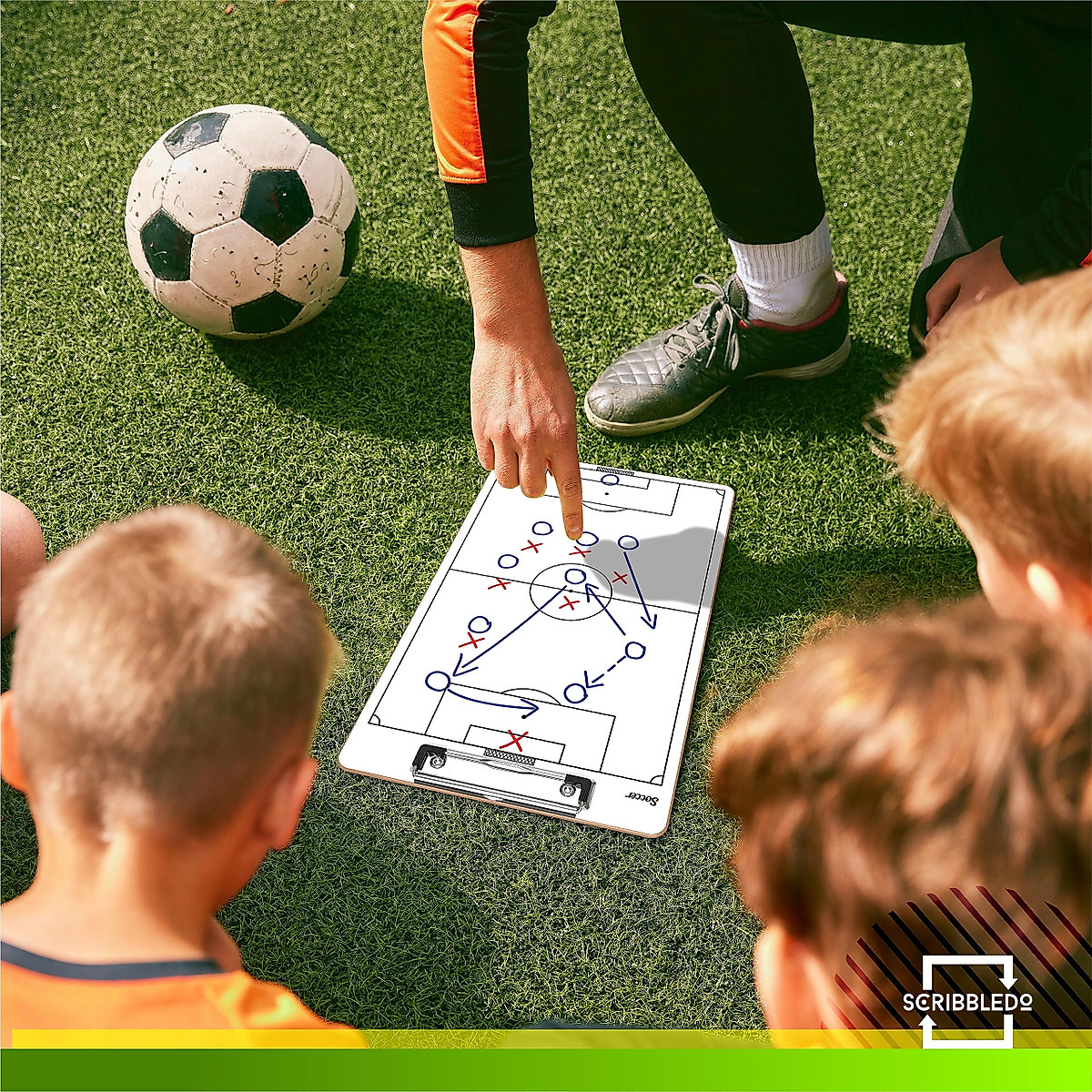 Scribbledo Soccer Dry Erase Coaching Board 15"x9" Soccer Whiteboard for Coaches Soccer Coaching Equipment Accessories Tactics Field Board Clipboard The Perfect Coach Gifts