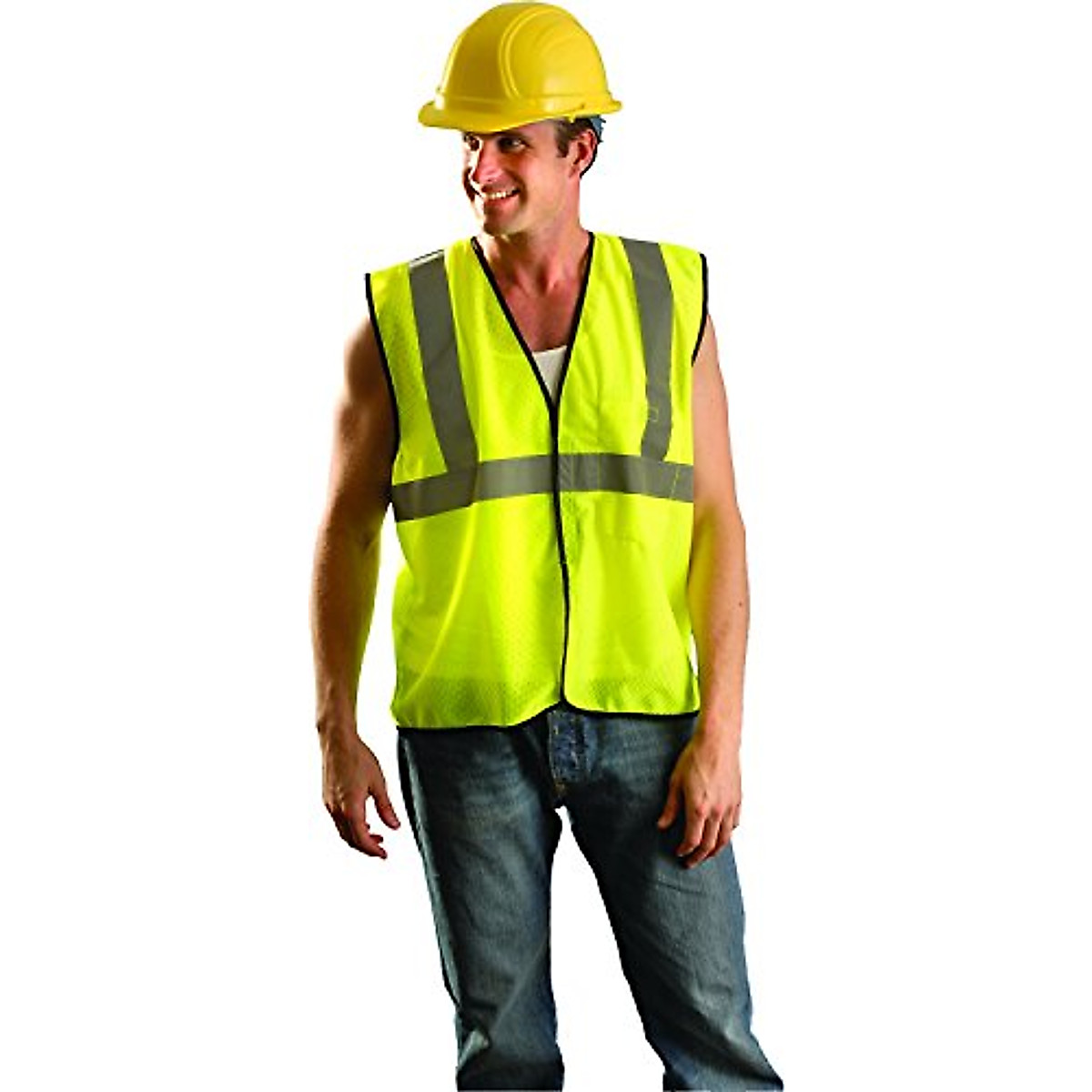 OccuNomix ECO-GC-Y2/3X High Visibility Value Mesh Standard Hook & Loop Vest, Class 2, 100% ANSI Polyester Mesh, 2X-Large / 3X-Large, Yellow