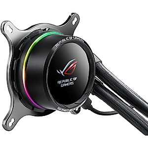 Asus ROG RYUO 240 RGB AIO Liquid CPU Cooler 240mm Radiator Dual 120mm 4-Pin PWM Fan with OLED Panel & Fan Control 1.77"