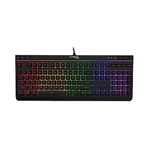 HyperX Cloud II Gaming Headset - 7.1 Surround Sound- Red (KHX-HSCP-RD) with HyperX Alloy Core RGBMembrane Gaming Keyboard Comfortable Black - Bundle