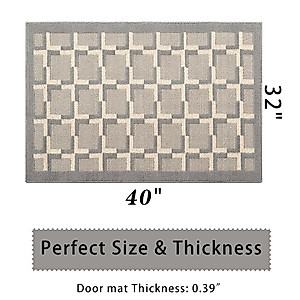 HISKFUN Door Mat, Indoor Outdoor Door Mats, Non-Slip, Dirt Resist, Low-Profile Entrance Mat for Home, Garden, Garage(Morocco, 32" x 40")