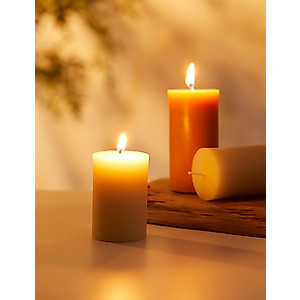 olorvela Beeswax Pillar Candles Set of 2 - Beeswax Candles Clearance Bees Wax Candles for Home Pillar Candles 3x6 inch 100% Pure Wax Candles