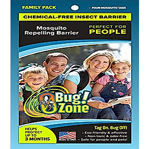 0Bug!Zone Mosquito Barrier Tags, Family Pack