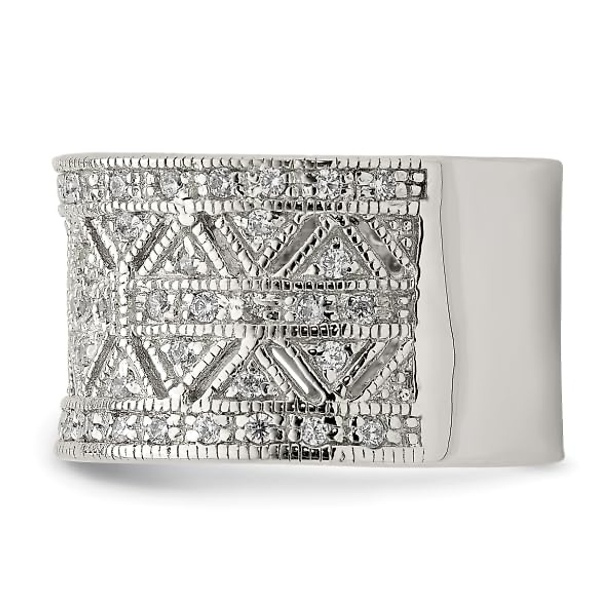 IceCarats 925 Sterling Silver Cubic Zirconia CZ Vintage Wedding Band Ring Size 6